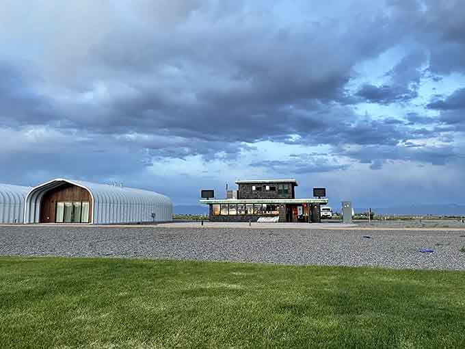 That snack bar building with its corrugated metal siding houses all the movie munchies your heart could desire.