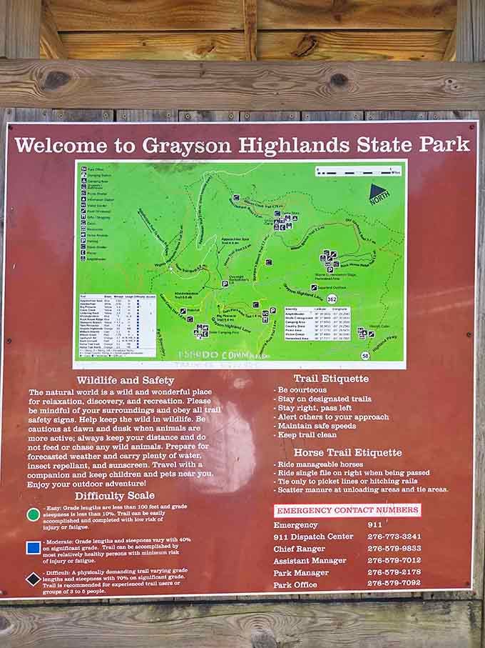 Trail maps and safety information that prove even paradise needs a little organization to keep everyone happy and safe.