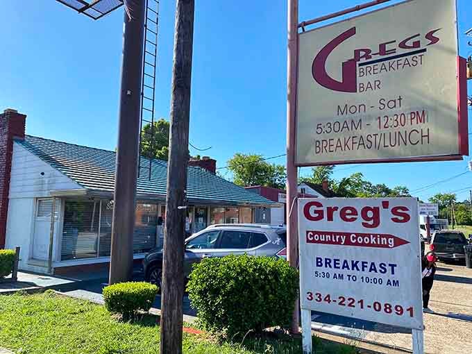 That roadside sign isn't fancy, but it's been guiding hungry people to great breakfast for years now.