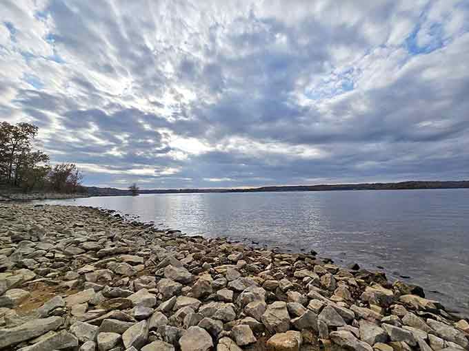 Dramatic skies over rocky shores creating that moody atmosphere that makes you feel like a nature documentary narrator.