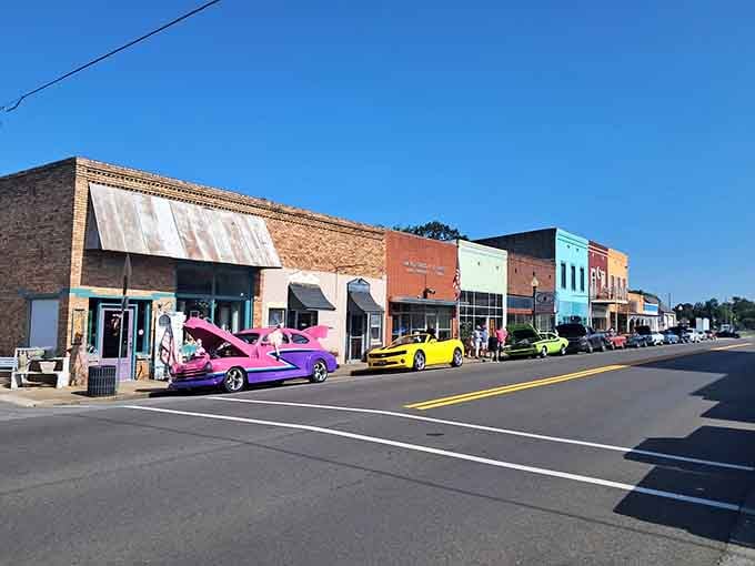 When hot rods line up in front of antique shops, you know you've found a town that celebrates every era equally.