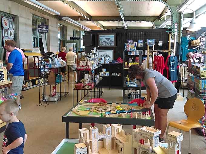 The gift shop offers railroad memorabilia that's actually worth buying, supporting a museum that deserves your dollars today.