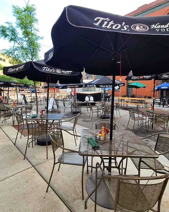 Outdoor seating awaits those perfect Minnesota mornings when fresh air enhances every bite of your thoughtfully prepared breakfast feast.