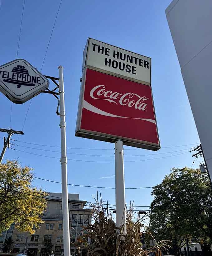 That vintage Coca-Cola sign announcing burger heaven to anyone lucky enough to pass by.