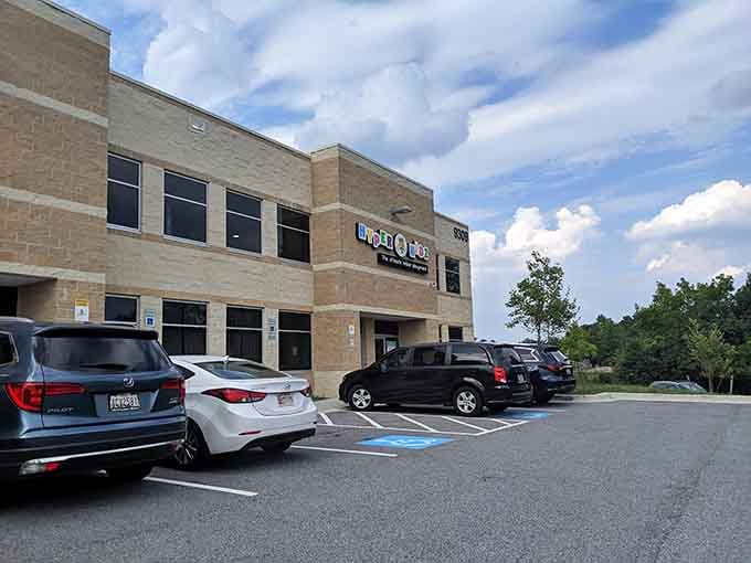 From the outside, just another building, but inside waits an ocean paradise that saves rainy days.