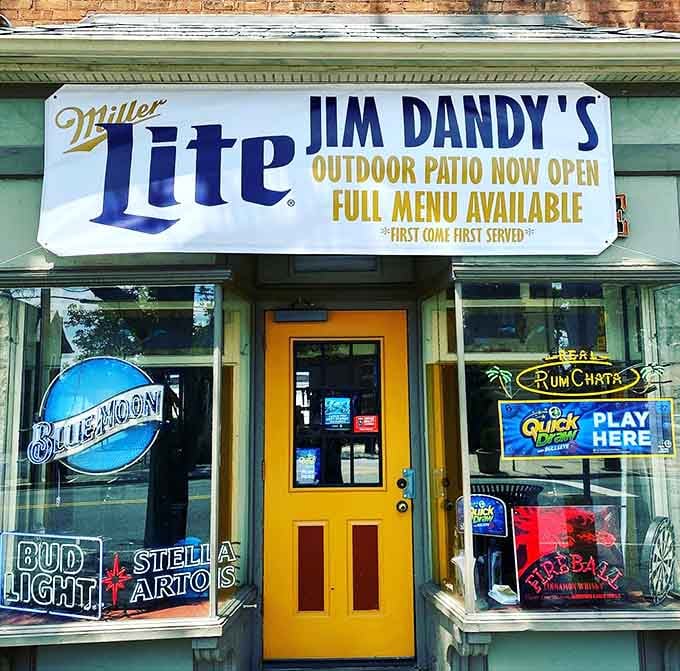 The patio entrance welcomes you like an old friend, promising cold drinks and hot food in equal measure.