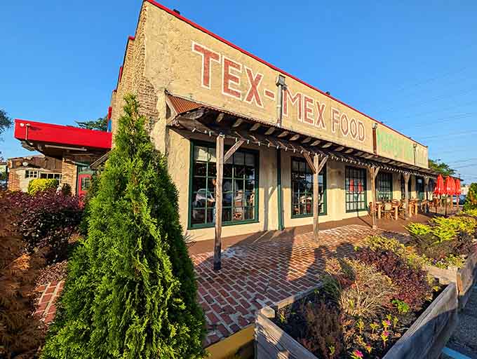 The outdoor patio where you can enjoy your Tex-Mex under the New Jersey sky, margarita in hand.