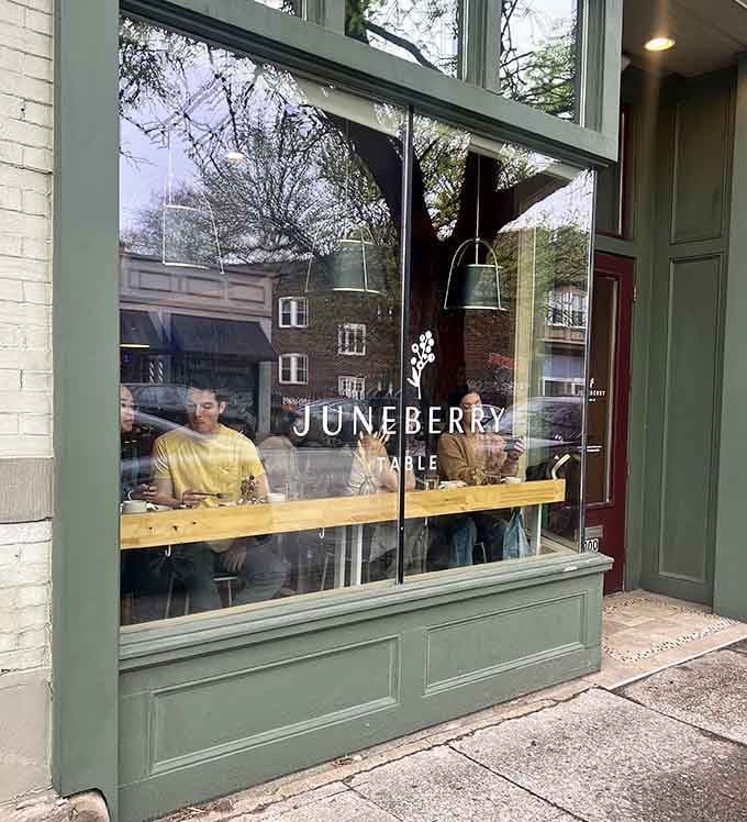 The view from outside looking in at happy diners is basically free advertising for why you should join them immediately.