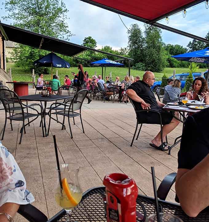 Outdoor seating lets you enjoy your meal al fresco, proving pirates knew something about appreciating a beautiful day.