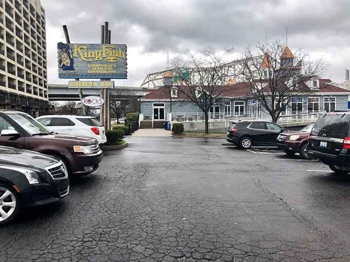 Even on overcast days, that welcoming sign and charming building promise sunshine on your plate inside.