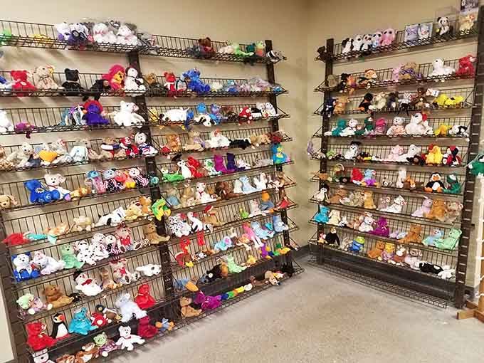 A wall of Beanie Babies that'll transport you straight back to the 1990s collecting craze, nostalgia included free.