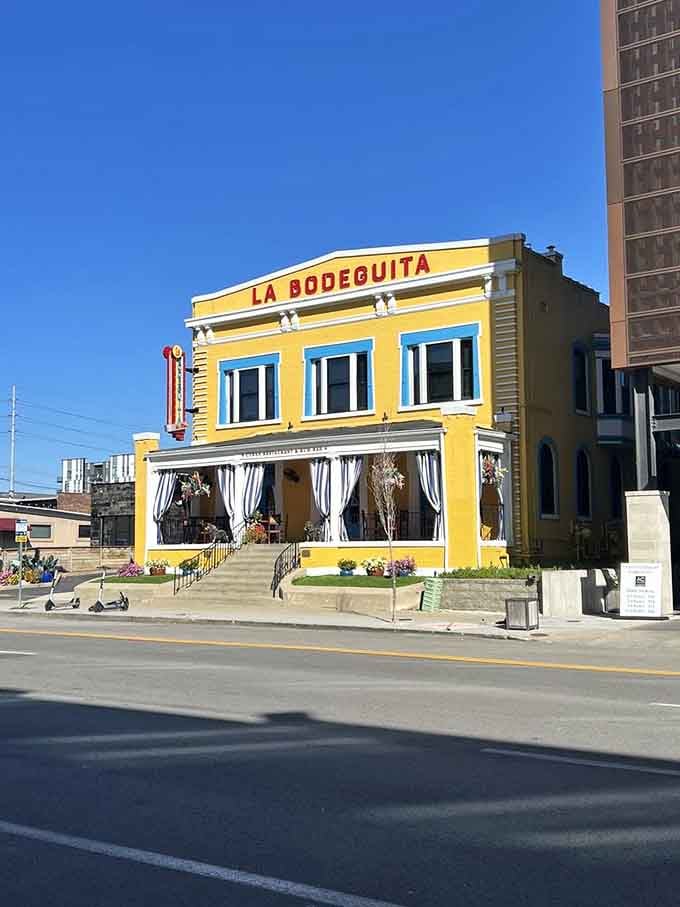 From the street, that cheerful yellow building beckons like a beacon of deliciousness you simply can't ignore.