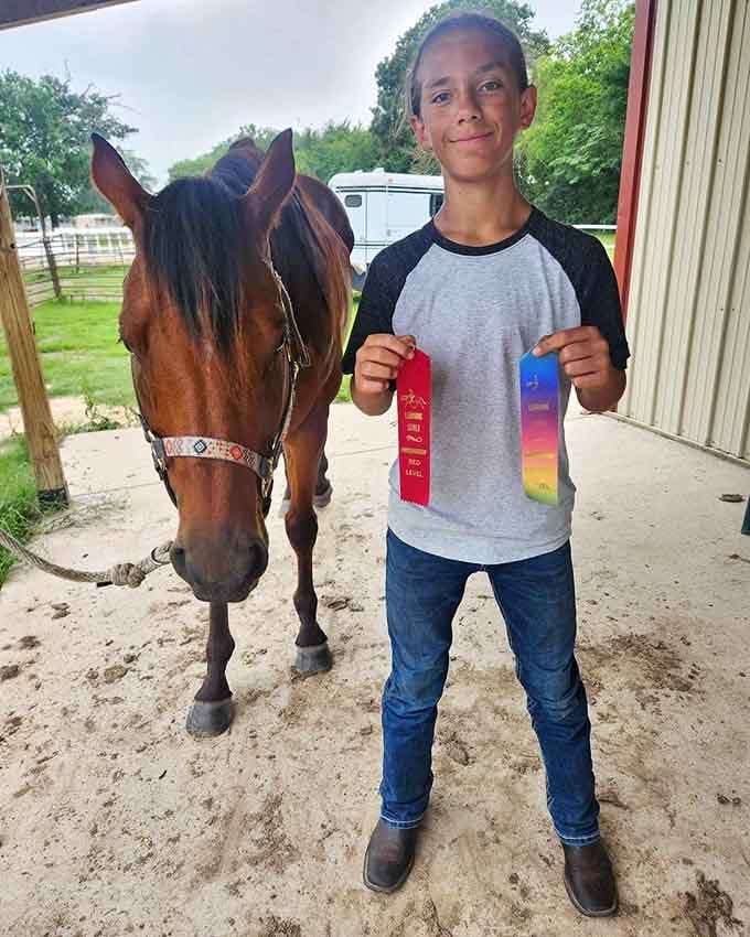 Those ribbons represent hard work, dedication, and the pride of achievement at any age or level.