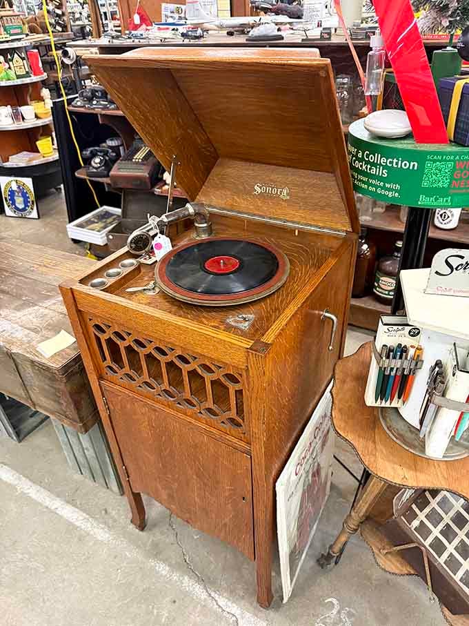 This vintage record player still works, ready to fill your home with the warm, crackling sound only vinyl delivers.