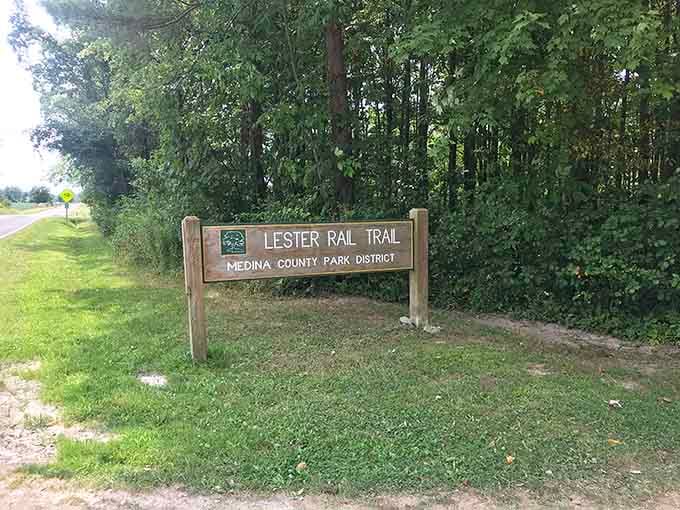 This unassuming sign marks the entrance to one of Medina County's most delightful secrets, hiding in plain sight.