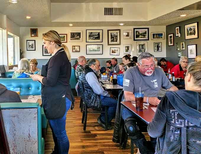 A full house of happy diners doing what people do best: gathering over good food and even better company.