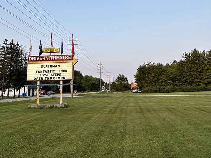 That classic marquee announcing the double feature is practically begging you to pull in and stay awhile.