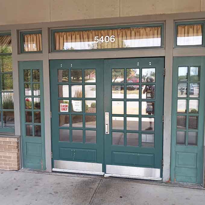 Those green doors are your gateway to a meal that'll make you rethink everything about cafeteria dining.