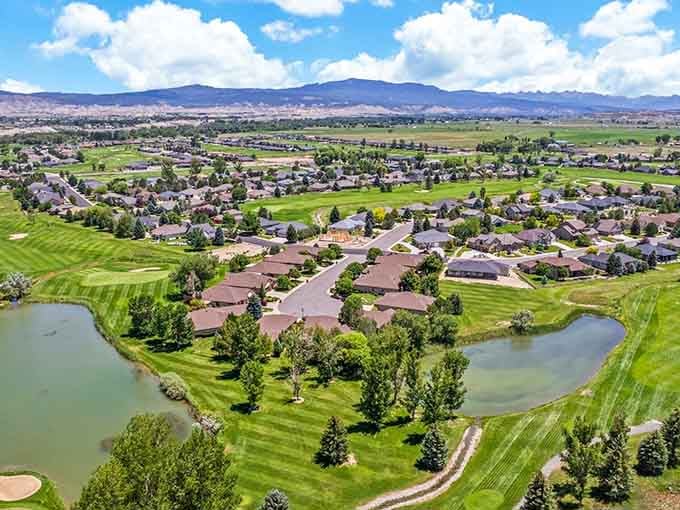 Aerial views reveal green spaces and affordable neighborhoods stretching across this sensibly-priced valley paradise.