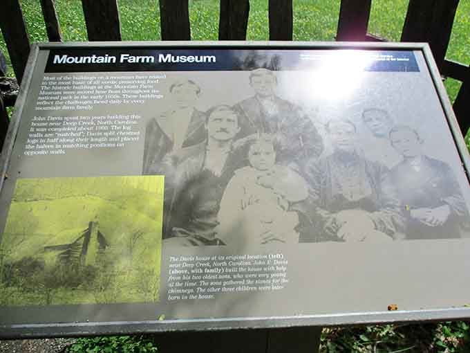 Historical markers tell stories of real families who farmed these mountains with grit, determination, and calloused hands.