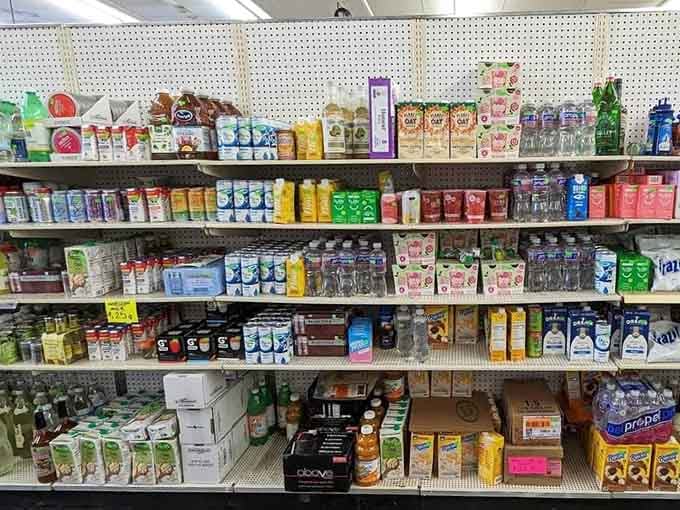 Beverage shelves stocked deeper than philosophical conversations, quenching thirsts without draining wallets in the process.