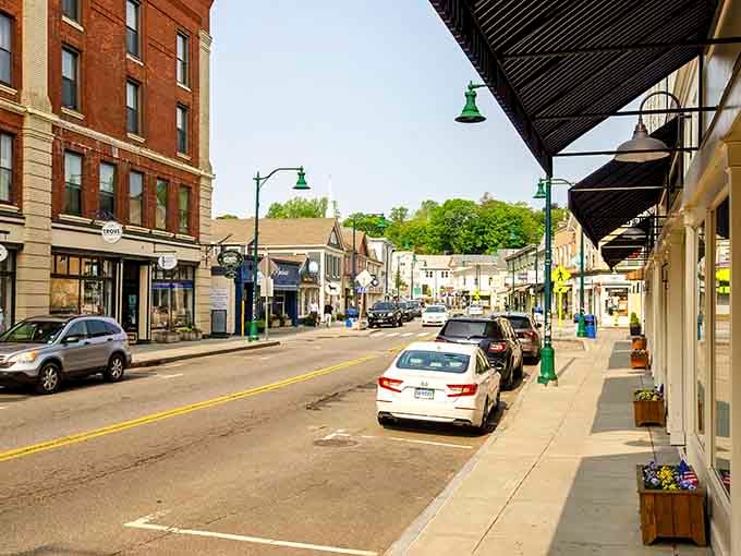 Mystic Downtown: Tree-lined streets where strolling slowly isn't lazy, it's the only appropriate speed for soaking in this charm.