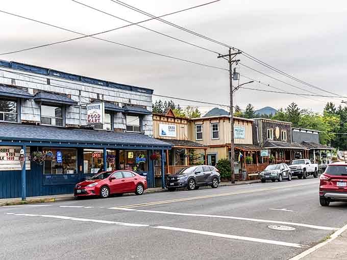 Downtown Nehalem stretches along the highway, compact and complete, everything you need within walking distance.