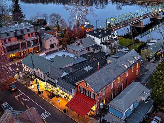 New Hope glows at dusk, its streets and buildings creating a riverside tableau that postcards try desperately to replicate.