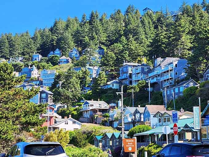 Oceanside's hillside homes stack up like a colorful layer cake, each slice offering its own perfect view of paradise.