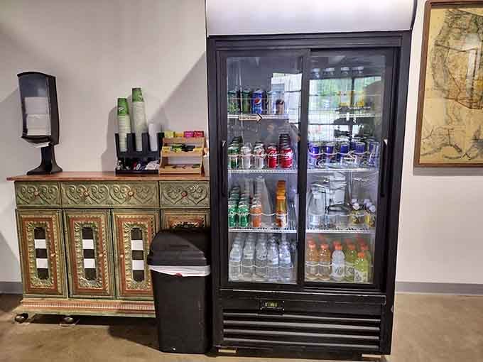 Grab-and-go beverages wait patiently in the cooler for those rare moments when you can't stay and linger.