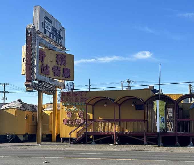 The Orient Express storefront with its vintage train car attachment is Georgetown's most photogenic landmark, hands down no contest.