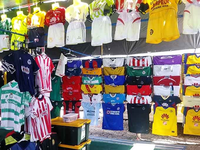 International soccer jerseys creating a United Nations of sports fandom, where every team gets equal display space.