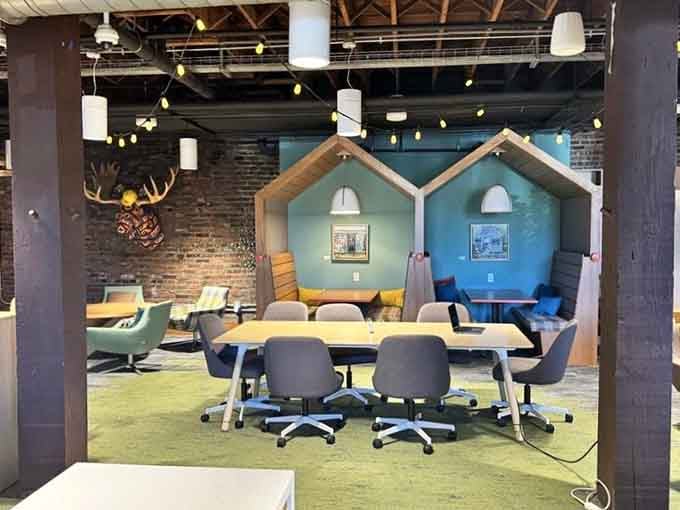 Modern industrial design creates a comfortable space where pasta dreams come true every single day.