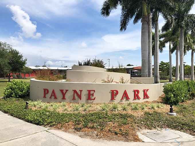 The Payne Park sign welcomes you to what might just become your family's new favorite weekend destination spot.
