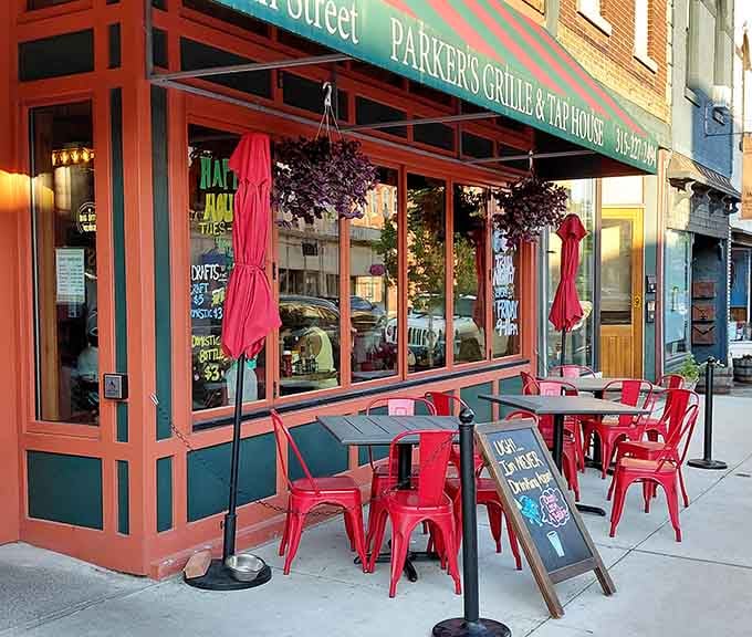 Parker's Grille beckons with outdoor seating that says summer dining should involve fresh air, good food, and zero pretension whatsoever.