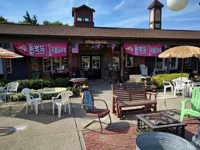 The outdoor patio with its colorful chairs and relaxed vibe makes you want to spend entire afternoons here.