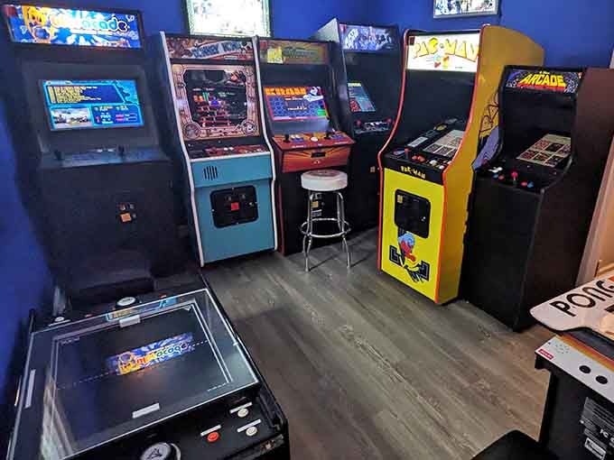 Vintage cabinets in brilliant yellow remind us that gaming history deserves proper preservation and play.