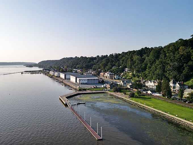 Aerial views reveal how this riverside community hugs the Susquehanna like it never wants to let go.