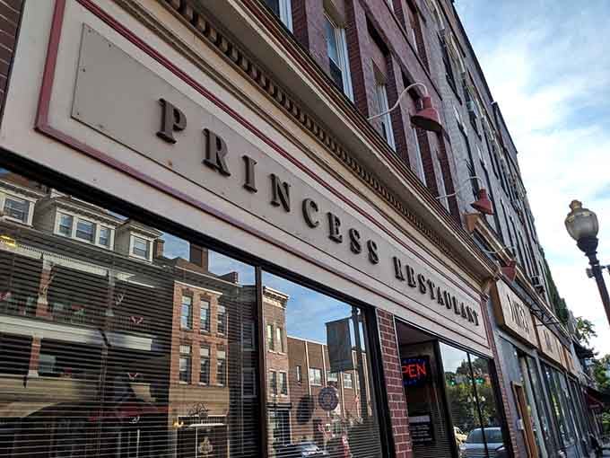 The Princess Restaurant sign stands proud on Main Street, a beacon for pie lovers near and far.