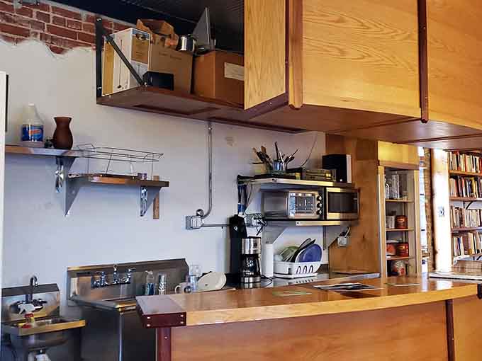 The caf&eacute; counter area proves that coffee and books are the perfect pairing, better than any wine and cheese.