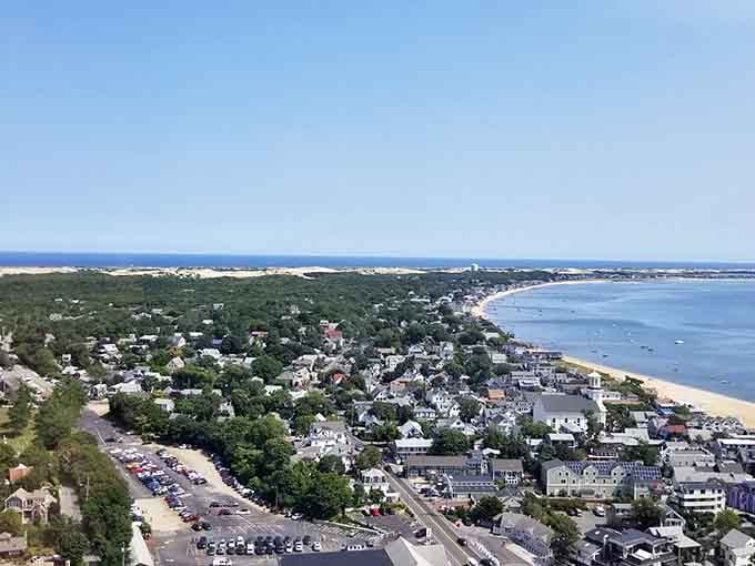 From above, Provincetown looks like someone carefully arranged paradise at the very tip of Cape Cod.
