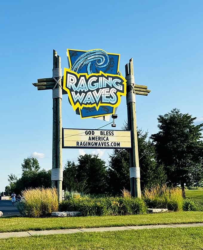 The welcoming sign stands ready to greet visitors arriving for their dose of summer fun and relaxation.