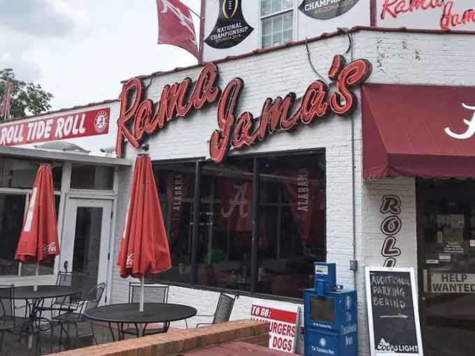 Outdoor seating lets you soak up Tuscaloosa sunshine while contemplating whether eighteen strips of bacon was truly your best life choice.