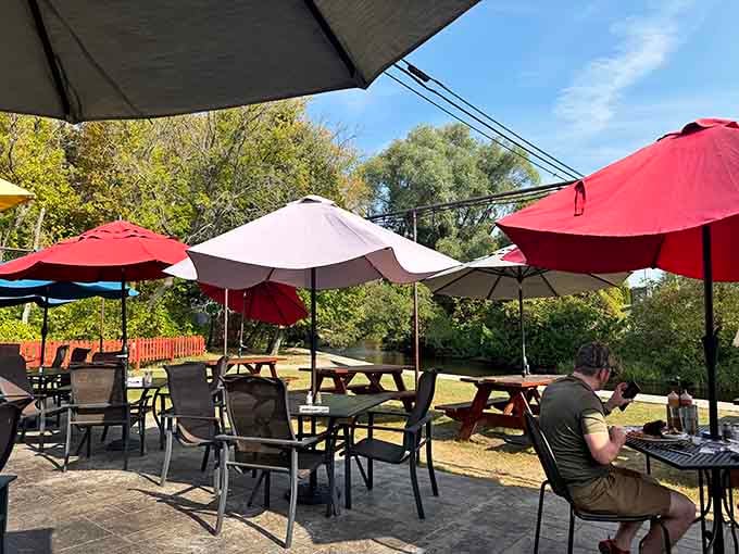 Patio dining where the only thing better than the view is what's smoking on your plate right now.