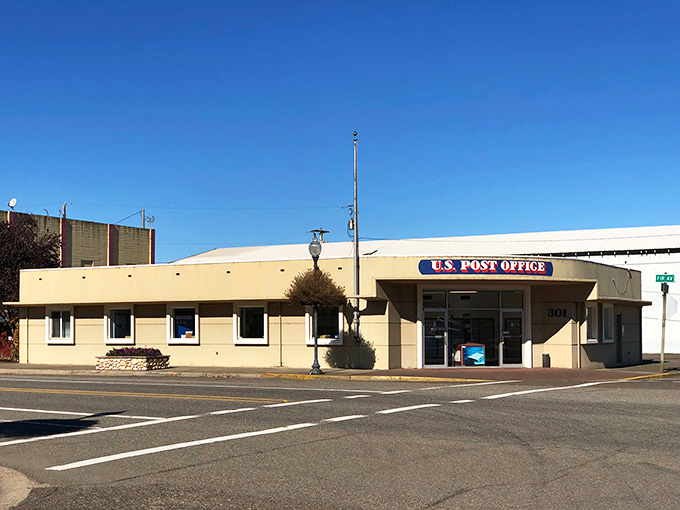 The post office stands solid and dependable, proving some institutions remain constants even when everything else changes around them.