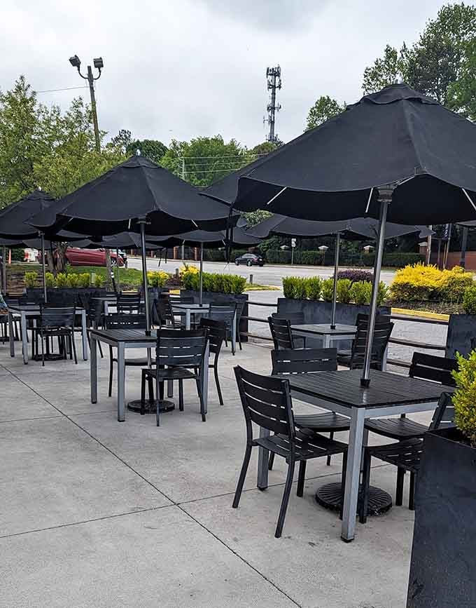 Patio dining in Atlanta means you can enjoy your candied yams while soaking up that Georgia sunshine.