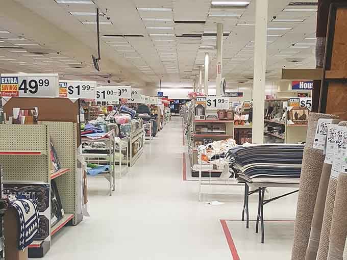 Wide aisles and organized displays proving discount shopping doesn't mean navigating an obstacle course anymore.