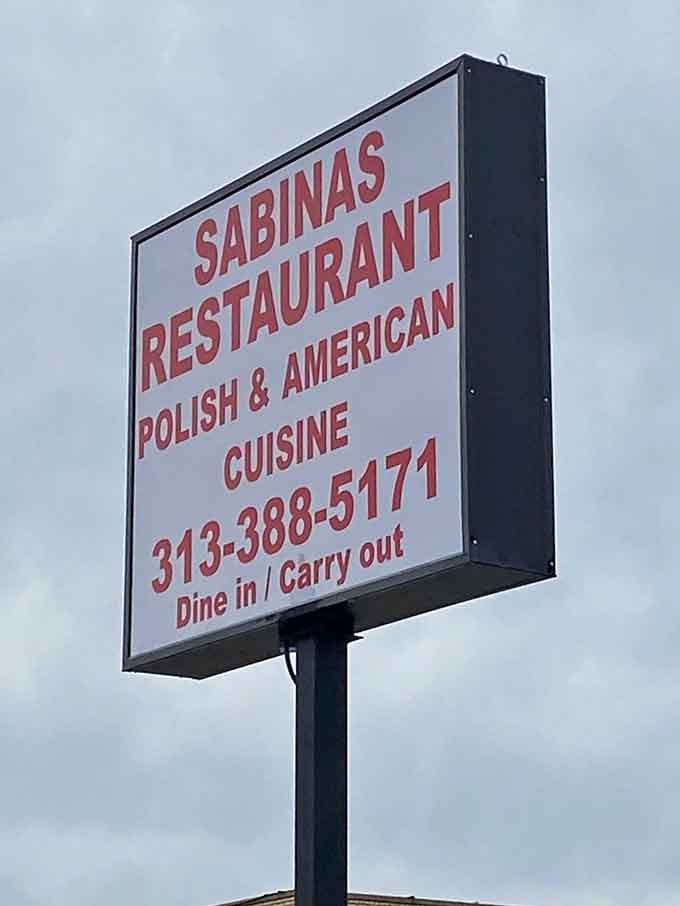 The roadside sign that's guided hungry travelers to Polish food excellence for years, a true community landmark.