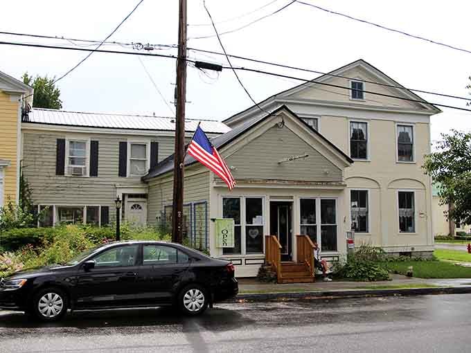 Main Street&rsquo;s historic buildings and an American flag create a small-town atmosphere that feels refreshingly authentic and unhurried.