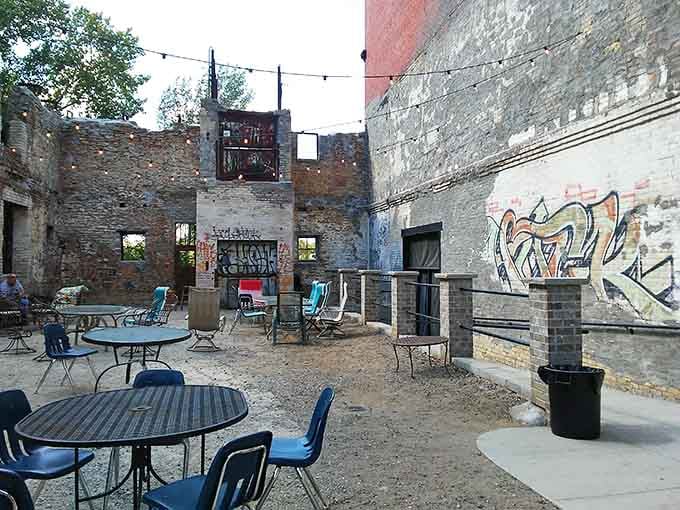 String lights, brick walls, and gravel underfoot &ndash; your new favorite urban escape that feels worlds away from reality.